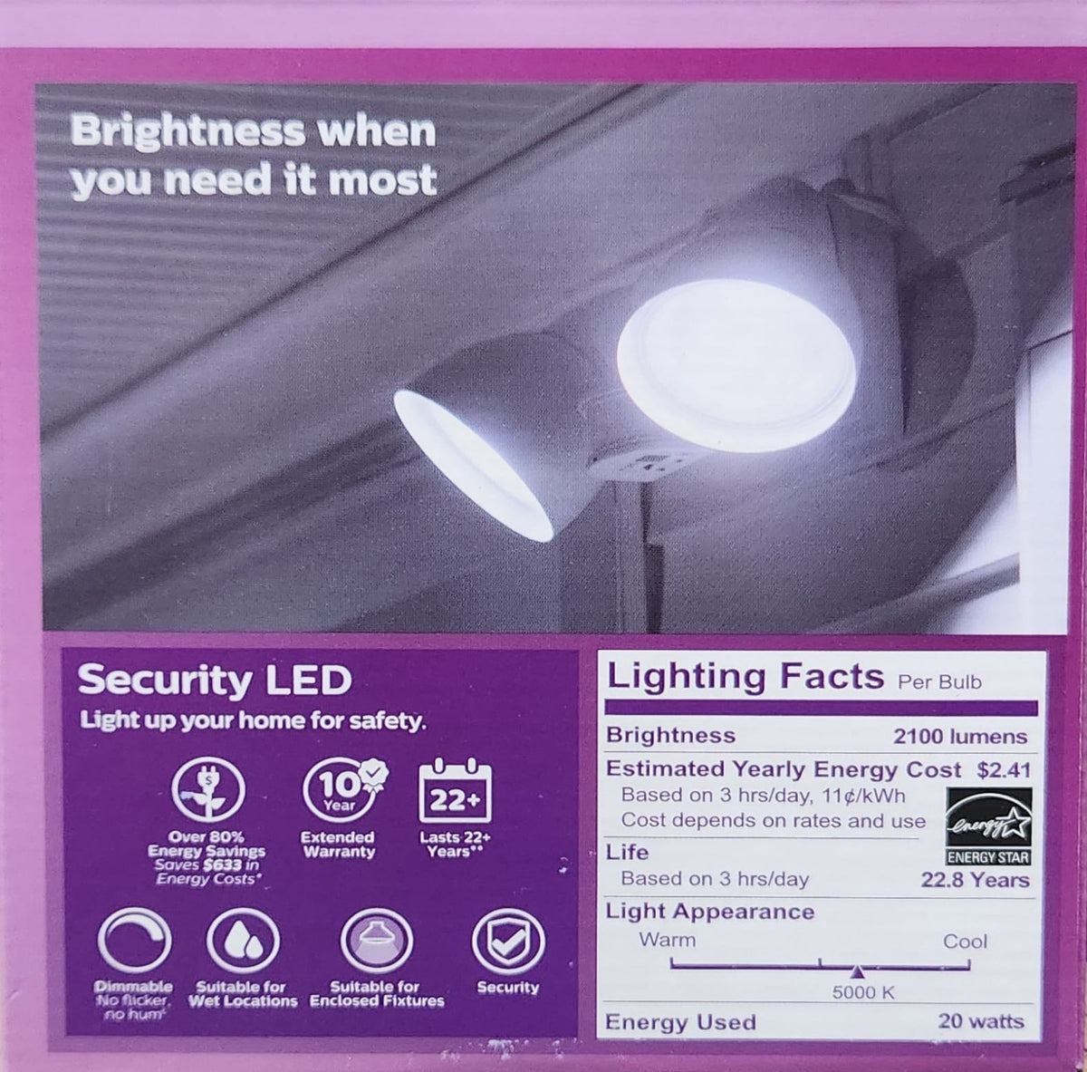 Philips #53994 20W LED PAR38 Flood Security LED 250W replacement, Indo ...