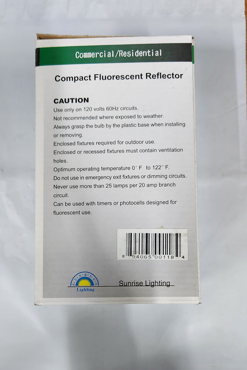 Sunrise Lighting Compact Fluorescent Reflector BR40 Spiral – Light Bulb ...